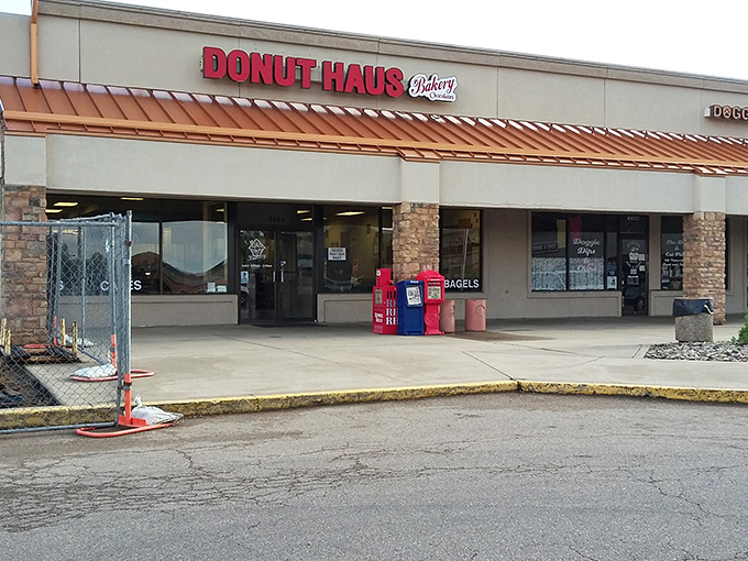 Welcome to donut paradise! Donut Haus beckons with its unassuming charm, promising sweet delights within its humble exterior.