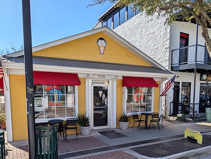 Welcome to donut paradise! Tato-Nut's cheerful exterior is like a beacon of sugary hope on a cloudy day.