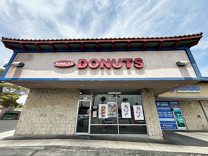 Welcome to donut nirvana! Ronald's Donuts stands proud, a beacon of sugary salvation in the Las Vegas desert.