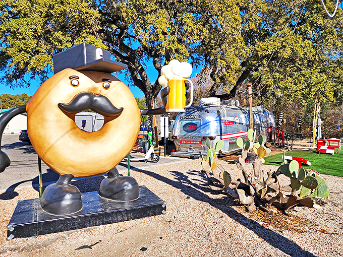 Welcome to donut nirvana! Gourdough's Airstream trailer gleams like a silver bullet of deliciousness, ready to take aim at your willpower.