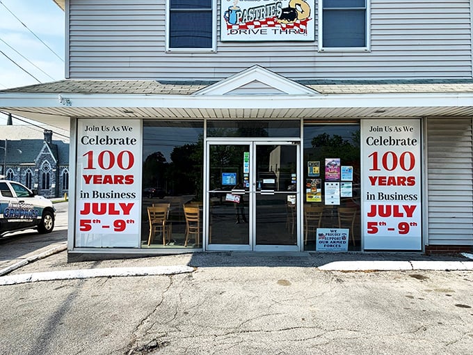 Welcome to donut paradise! Jones Donuts & Bakery's unassuming exterior hides a world of sugary delights, proving you should never judge a book by its cover &ndash; or a bakery by its siding.