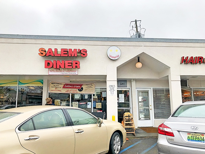 Welcome to Salem's Diner, where the red sign shines like a beacon for breakfast lovers. This unassuming storefront holds more flavor than your grandma's recipe box!