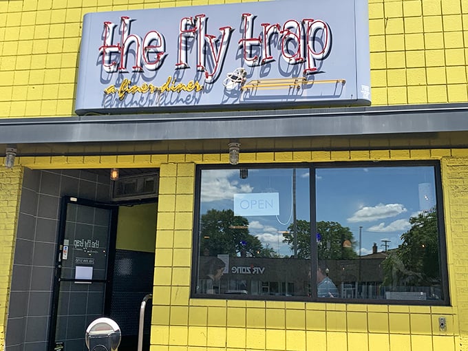 A beacon of breakfast bliss! The Fly Trap's sunny exterior promises a culinary adventure that'll make your taste buds do the cha-cha.