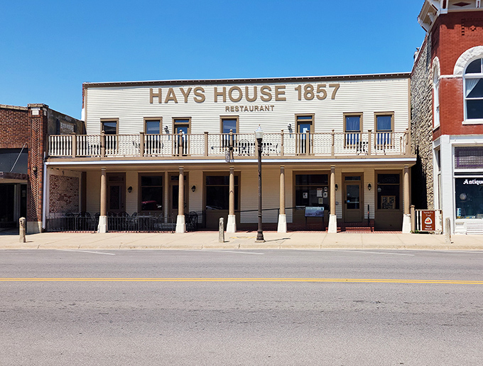 Step back in time! Hays House 1857 stands proud on Main Street, a living postcard from the Wild West era.