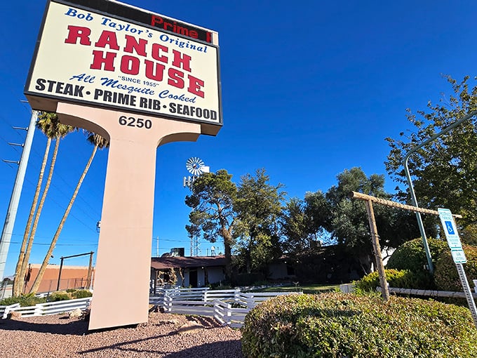 Welcome to beef paradise! Bob Taylor's Ranch House stands tall against the Nevada sky, promising mesquite-cooked delights that'll make your taste buds do a happy dance.