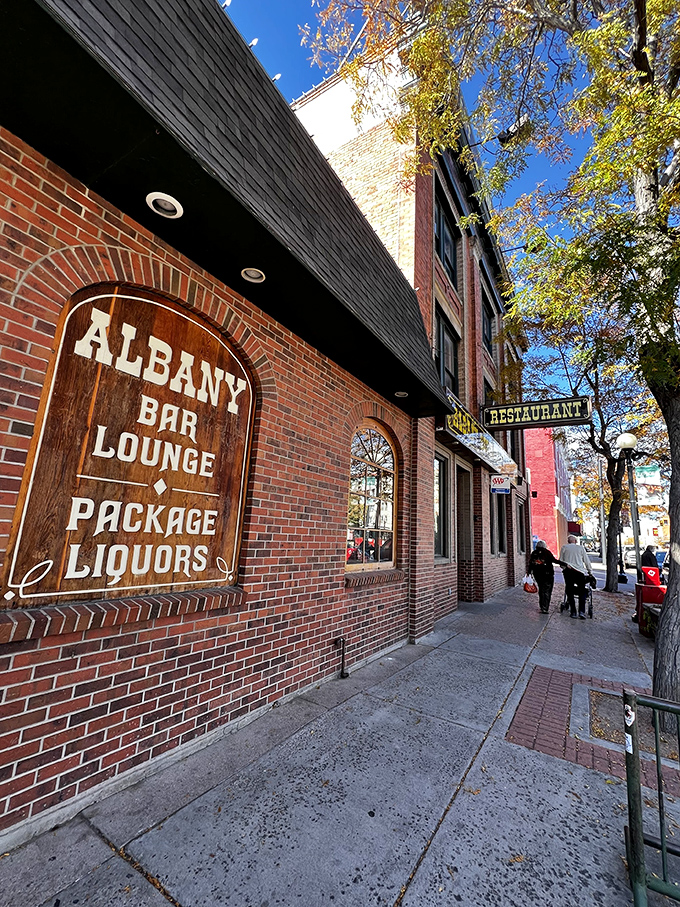 Step into a time machine disguised as a restaurant! The Albany's brick facade promises a journey through flavors and eras.