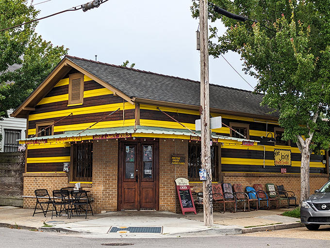 Welcome to The Joint, where the yellow and black stripes aren't just decor&mdash;they're a warning sign for your taste buds' impending flavor explosion!