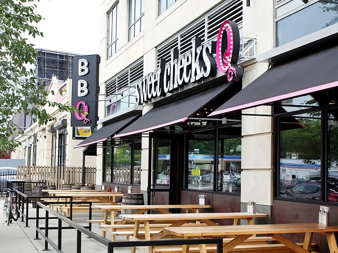 The unmistakable pink "Q" beckons barbecue pilgrims to this Fenway-area sanctuary where wood barrels outside hint at the smoky treasures within.