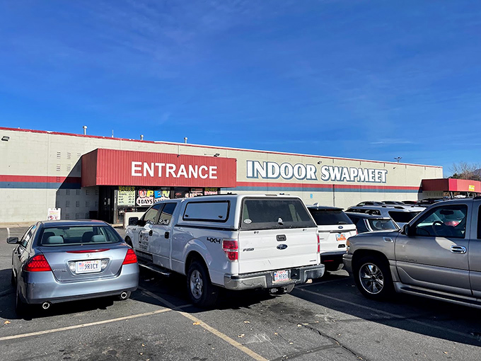 The unassuming exterior of Salt Lake's Indoor Swap Meet hides a universe of treasures within. Like a retail TARDIS&mdash;bigger on the inside than physics should allow!