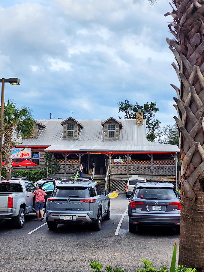 Step into a time machine disguised as a rustic cabin. This charming exterior promises burgers that'll make your taste buds do a happy dance!