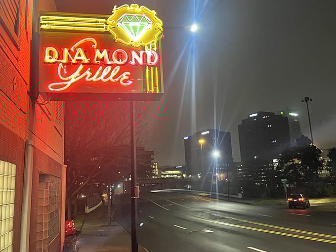A neon beacon in the night, the Diamond Grille sign promises a culinary adventure that's been polished to perfection since 1941.