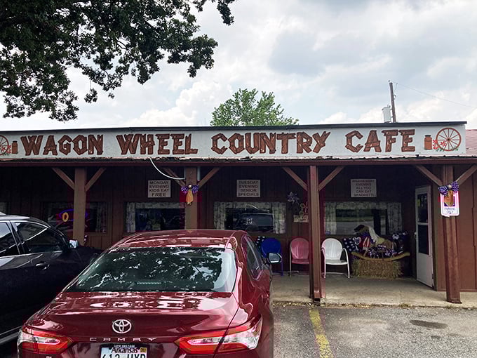 Welcome to the Wagon Wheel, where time stands still and biscuits rise to heavenly heights. This rustic facade promises comfort food that'll make your heart sing and your belt buckle groan.