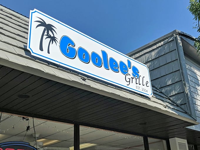 Welcome to flavor paradise! Goolee's Grille's cheery sign promises a beach-town breakfast adventure that'll make your taste buds do the hula.