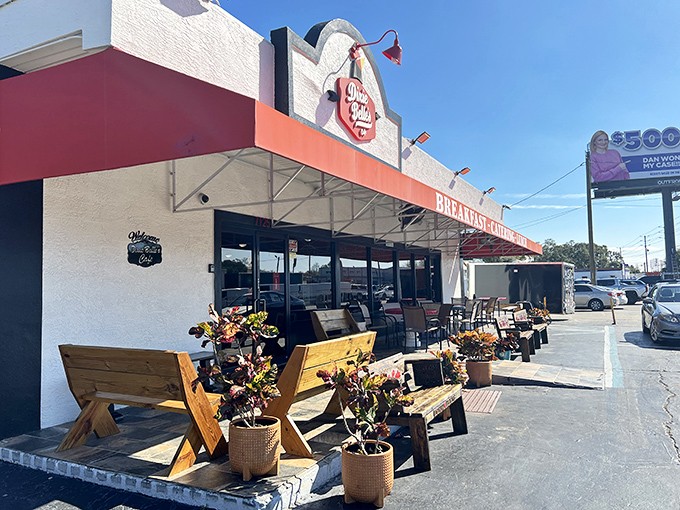 Welcome to Dixie Belle's, where Southern charm meets breakfast bliss! This unassuming exterior hides a treasure trove of comfort food that'll make your taste buds do a happy dance.