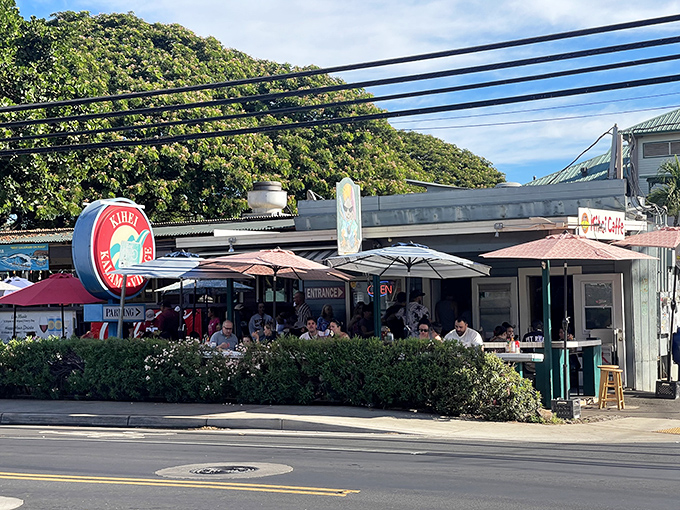 Welcome to flavor paradise! Kihei Caffe's unassuming exterior hides a treasure trove of mouthwatering delights that'll make your taste buds do the hula.