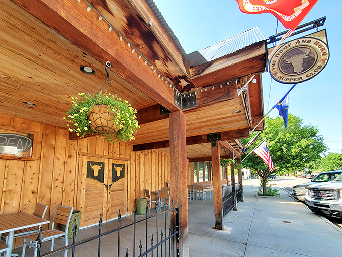 Welcome to beef paradise! The Hoof & Horn's rustic exterior promises a carnivorous adventure that'll make your taste buds do a happy dance.