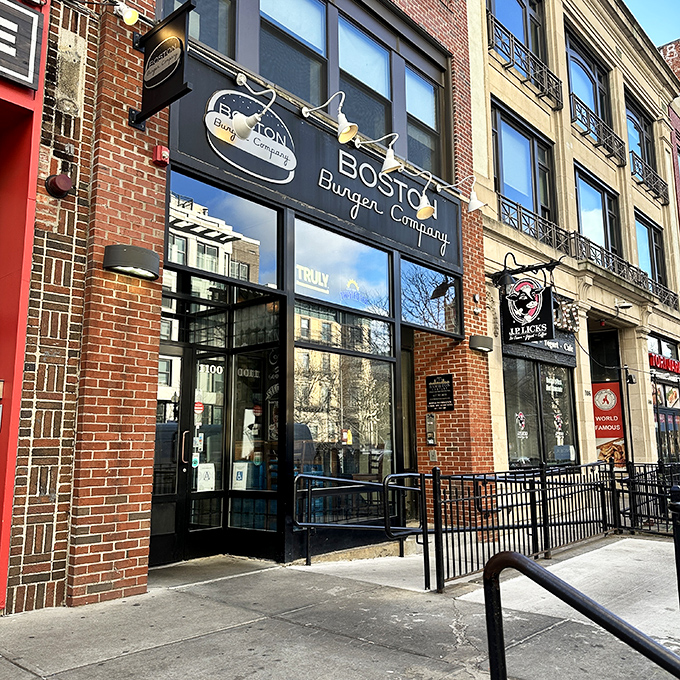 Welcome to burger paradise! This unassuming storefront hides a world of culinary madness that would make even the Hulk's stomach growl.