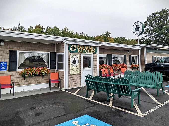 Welcome to comfort food paradise! The Farmer's Kitchen beckons with its charming exterior, promising a feast that'll make your taste buds do a happy dance.