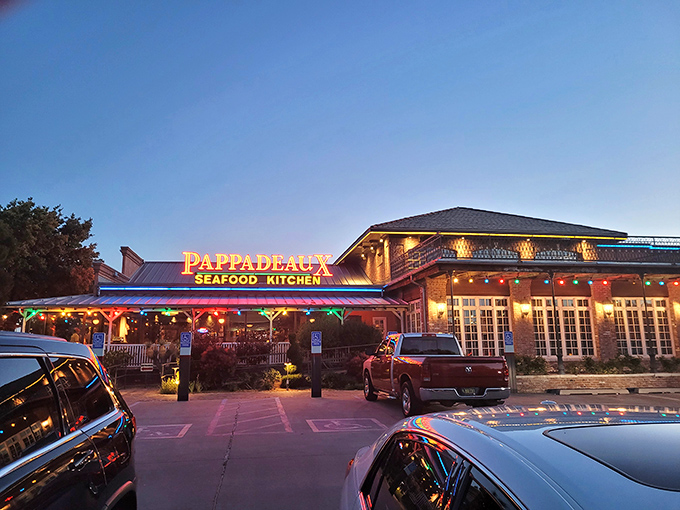 Welcome to Pappadeaux, where the desert meets the sea! This terracotta-colored oasis promises a seafood adventure that's as unexpected as finding a mermaid in the Rio Grande.