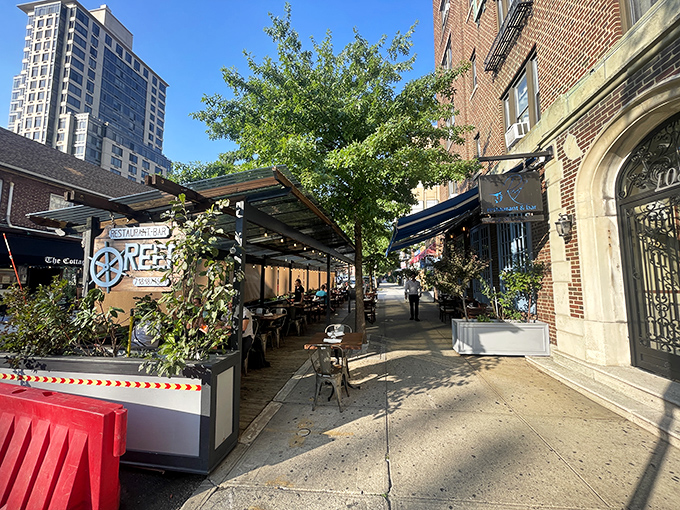 A seafood oasis in the urban jungle! Reef's charming exterior beckons with the promise of oceanic delights and al fresco dining.