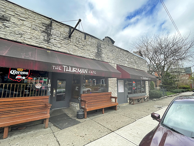Welcome to burger paradise! The Thurman Cafe's unassuming exterior hides a world of meaty wonders within. It's like finding Narnia, but with more cheese.