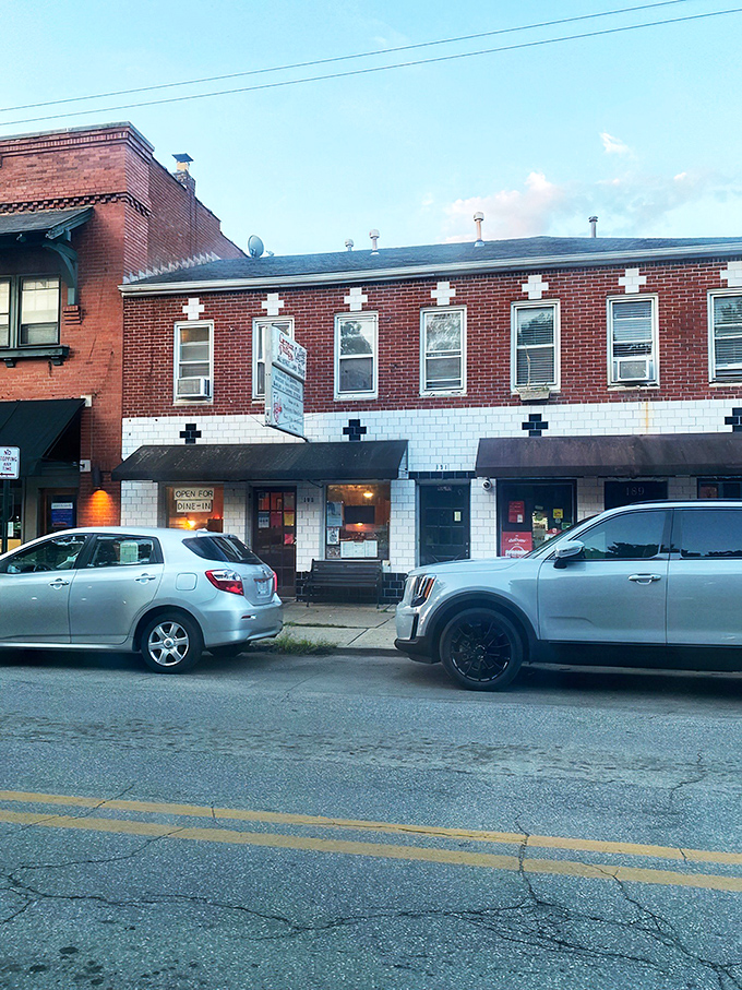 A brick-and-mortar time machine! This unassuming facade hides a treasure trove of comfort food that'll transport you back to simpler times.