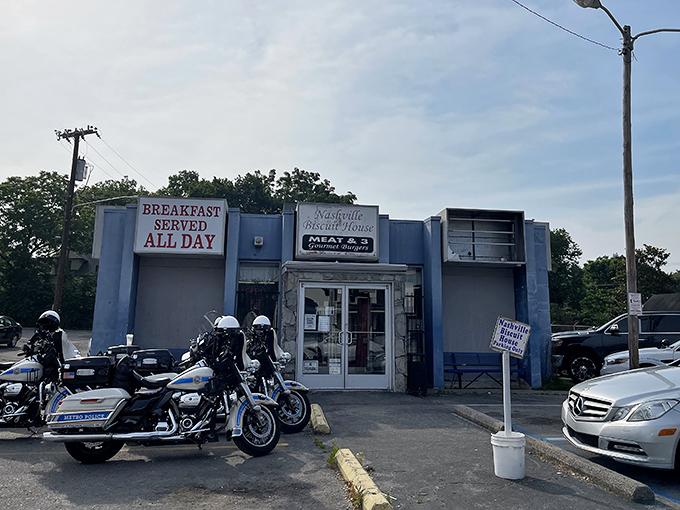 Blue as the Tennessee sky, this unassuming diner promises a breakfast that'll make your taste buds sing louder than a honky-tonk on Saturday night.