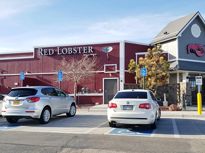 Welcome to seafood paradise! This Red Lobster in Cheyenne stands out like a lighthouse in a sea of prairie, beckoning hungry landlubbers to its shores.