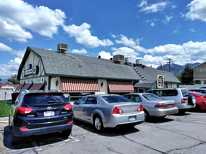 A slice of Europe in the heart of Utah! This charming diner's facade promises a waffle wonderland waiting inside.