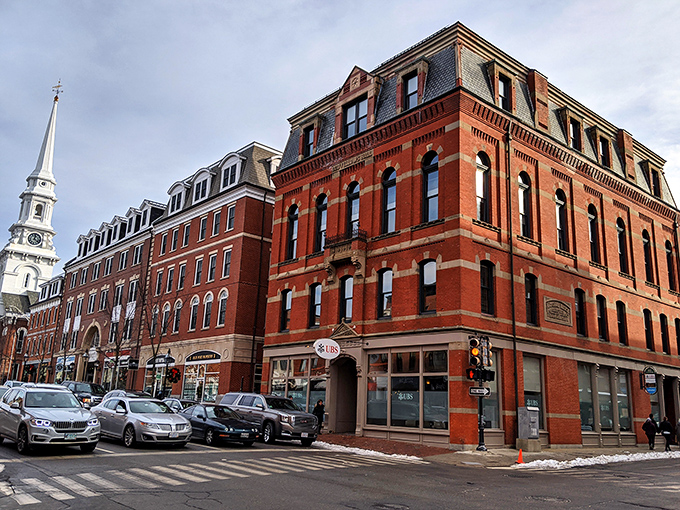 Welcome to Portsmouth, where history and hipster vibes collide! This charming corner could be the set of a quirky indie film about time-traveling baristas.