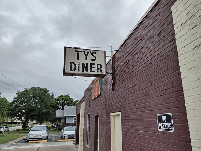 Step back in time! Ty's Diner's brick facade is like a portal to the 1950s, promising burgers that'll make your taste buds do the twist.