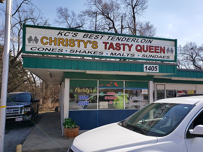 The teal-green time capsule with its vintage Pepsi sign promises what every great food pilgrimage needs: zero pretension and maximum flavor.