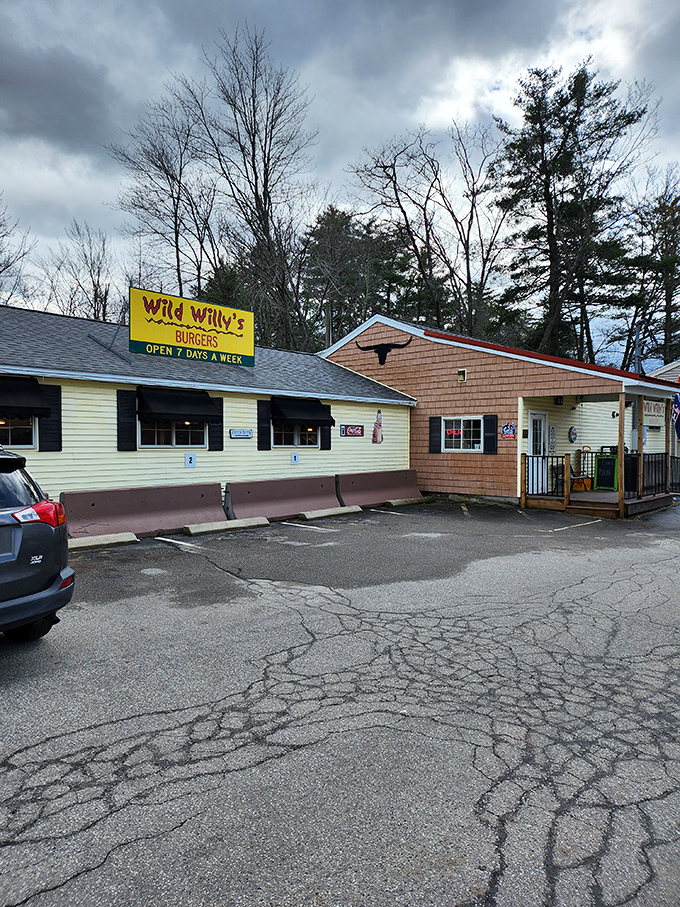 Welcome to burger paradise! Wild Willy's stands proud against the New Hampshire sky, promising a feast fit for a cowboy &ndash; or anyone with taste buds.