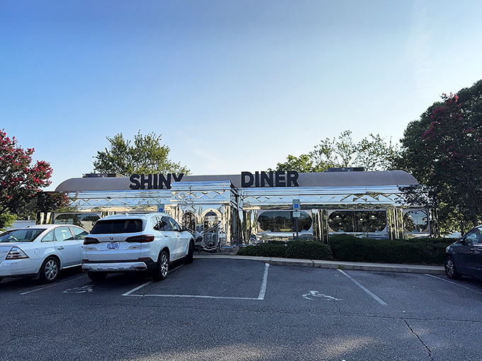 Chrome-plated dreams and waffle-scented wishes! The Shiny Diner gleams like a beacon of comfort food, beckoning hungry travelers with its retro charm. 