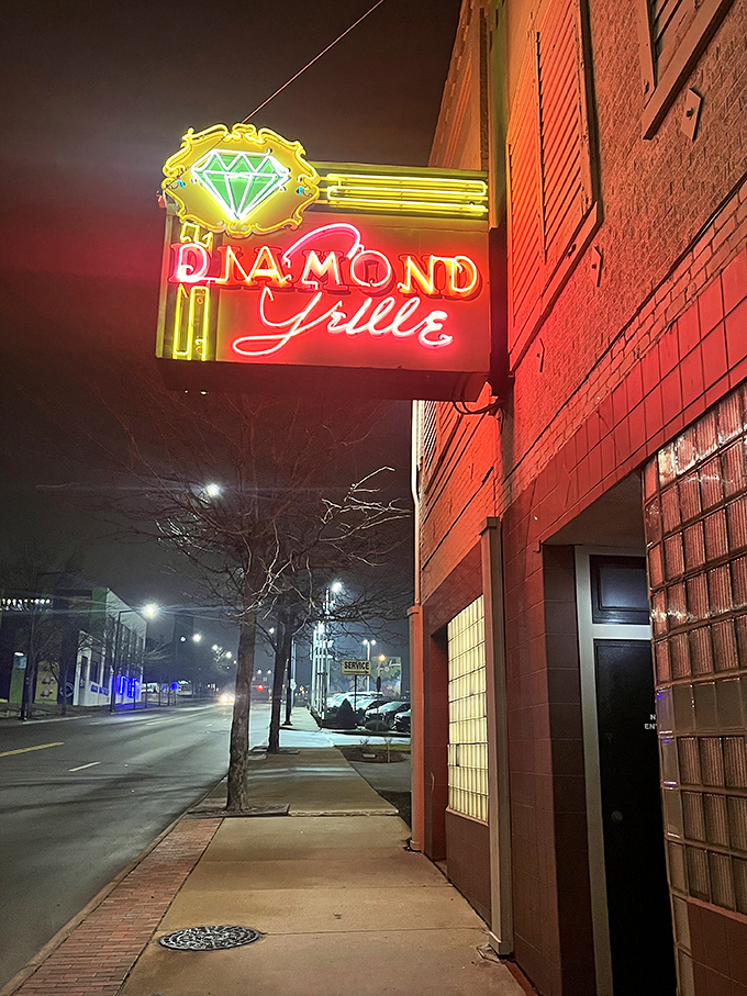 A neon beacon in the night, the Diamond Grille sign promises a culinary adventure that's been polished to perfection since 1941.