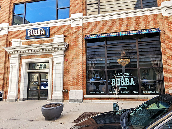 Brick and mortar meets Southern charm: Bubba's exterior promises a culinary adventure that'll make your taste buds do the Charleston.