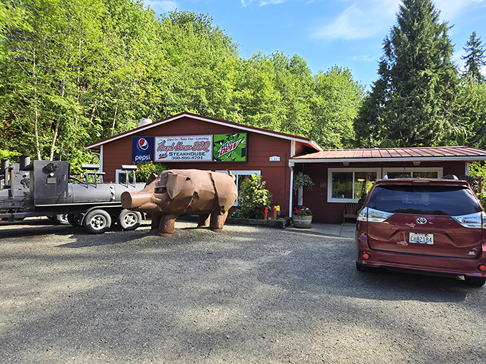 Holy smokers, Batman! This barbecue behemoth looks ready to feed an army of hungry Washingtonians.