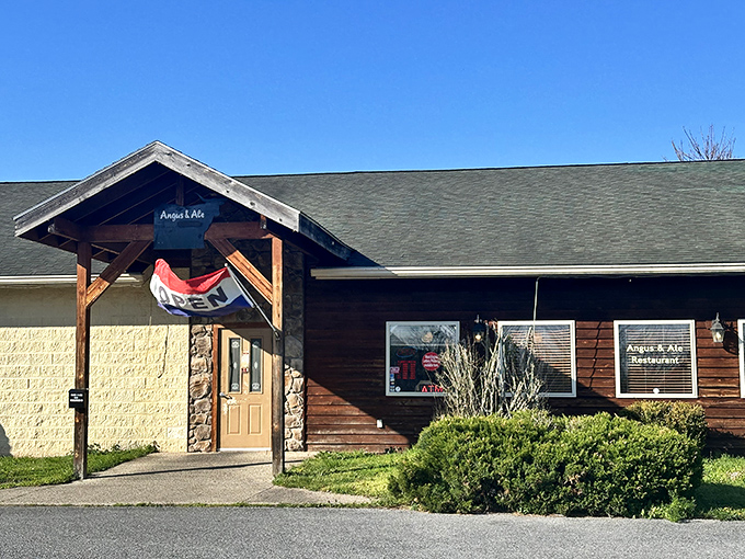 Welcome to Angus & Ale, where rustic charm meets mouthwatering meals. This unassuming exterior houses a treasure trove of flavors that'll make your taste buds do a happy dance.