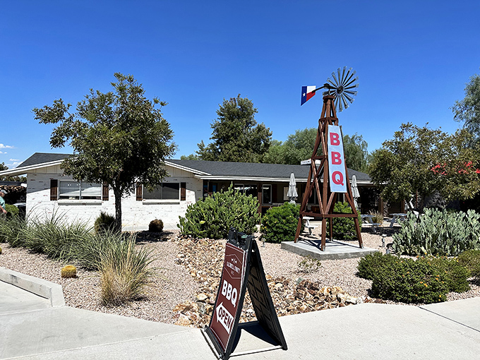 Welcome to BBQ paradise! This unassuming exterior hides a smoky treasure trove that'll make your taste buds do a happy dance.