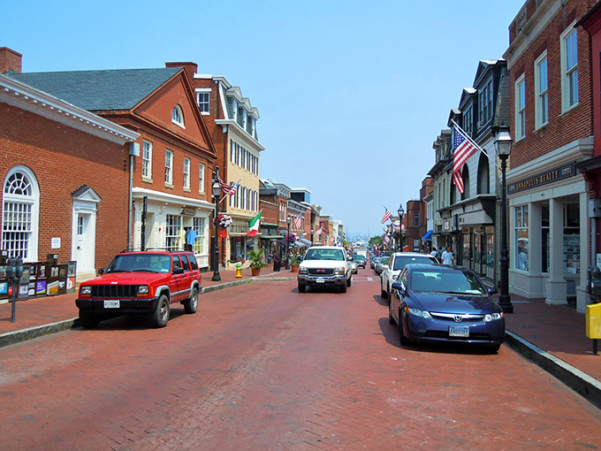 Brick by brick, history whispers: Annapolis's stately buildings stand tall, a testament to time and taste. Colonial charm meets modern grace in this postcard-perfect scene.