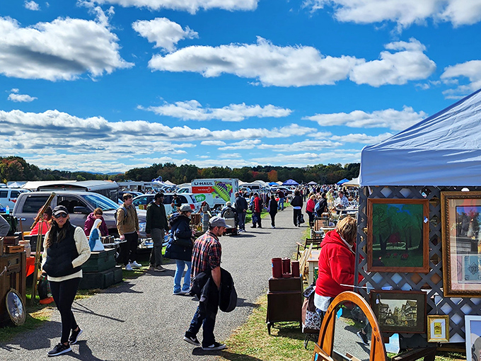A sea of white tents stretches to the horizon, promising treasures as vast as the Hudson Valley sky. Welcome to bargain-hunter's paradise!