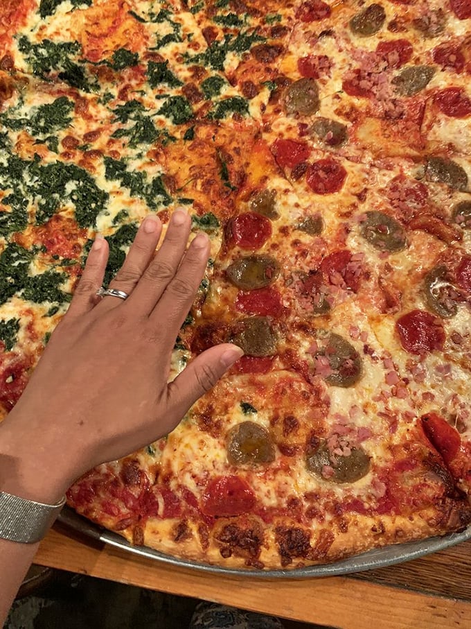 Half and half? More like whole lotta delicious! This 28-inch beauty is big enough to bridge the Mason-Dixon line.