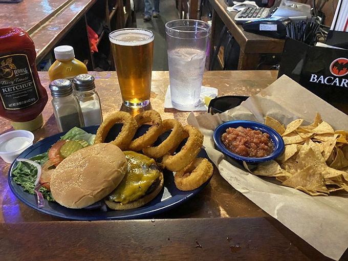Burger alert! This beefy beauty is stacked higher than your weekend to-do list, and twice as satisfying.