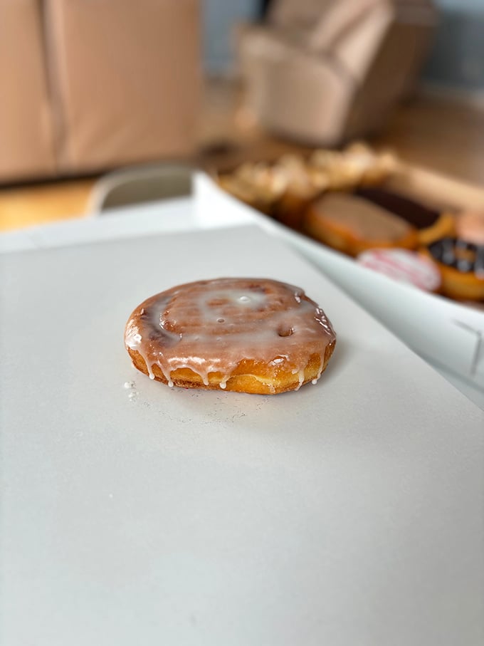 This isn't just a cinnamon roll; it's a warm hug for your taste buds. Drizzled with glaze, it's the comfort food equivalent of your grandmother's favorite sweater.