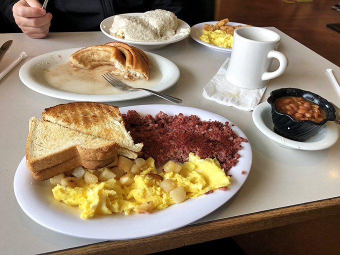 Rise and shine! This hearty plate of corned beef hash is like a warm hug for your taste buds. Good morning, indeed!