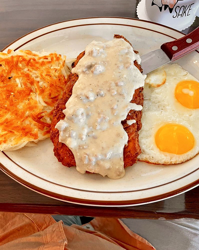 Country Fried Steak: Where comfort food meets cardiac event. But oh, what a way to go! Pass the gravy, please.