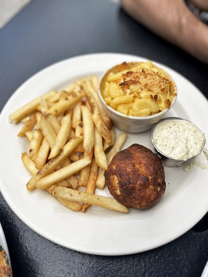The Crab Cake Conundrum: Is it more crab or more cake? At Mama's, the answer is always "more delicious."
