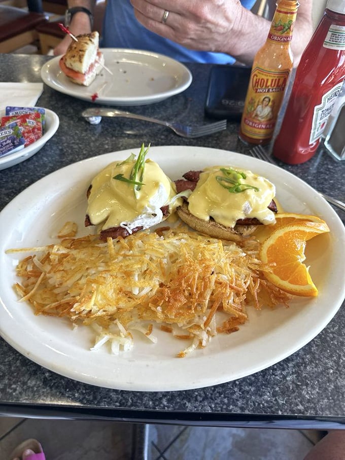 Eggs Benedict gets a deli makeover! Who knew salami could be the James Dean of breakfast foods?