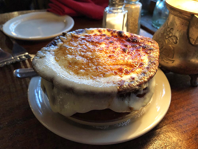 French Onion Soup that's more French than a beret-wearing mime riding a bicycle with baguettes in the basket.