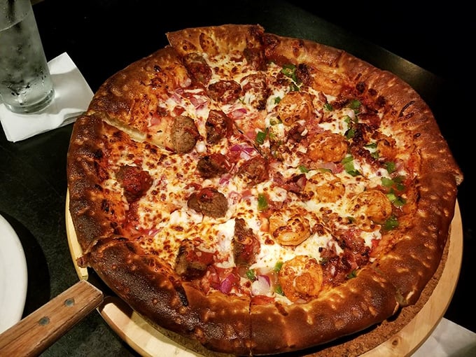 Joey's Meatball deep dish: It's not just a pizza, it's an edible fortress of flavor. Meatball soldiers stand guard over a cheesy moat.